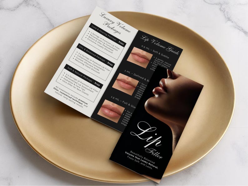 Instant Lip Filler Brochure Template | Editable Canva Design - Download ...