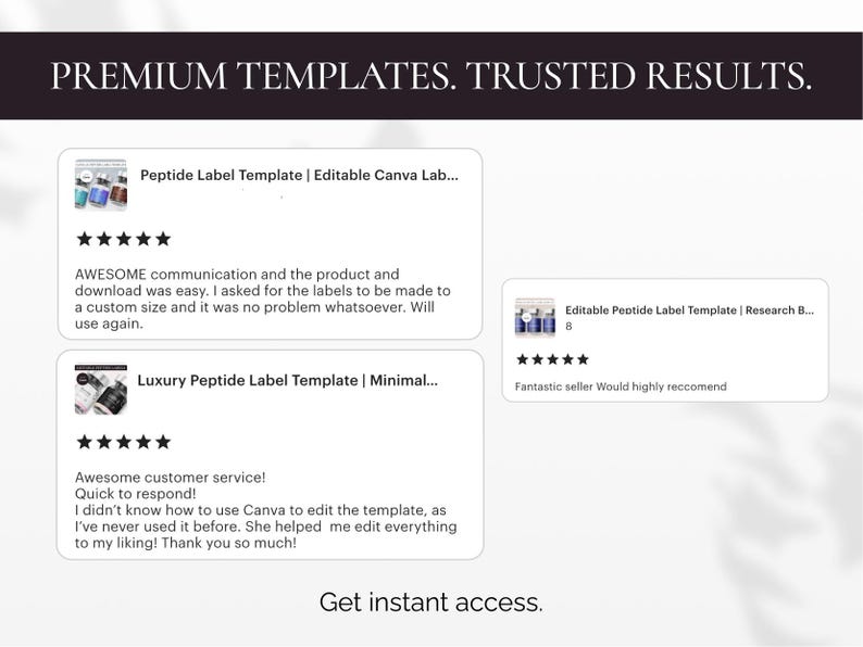 Editable Peptide Vial Labels | Clinical Canva Template | Printable ...
