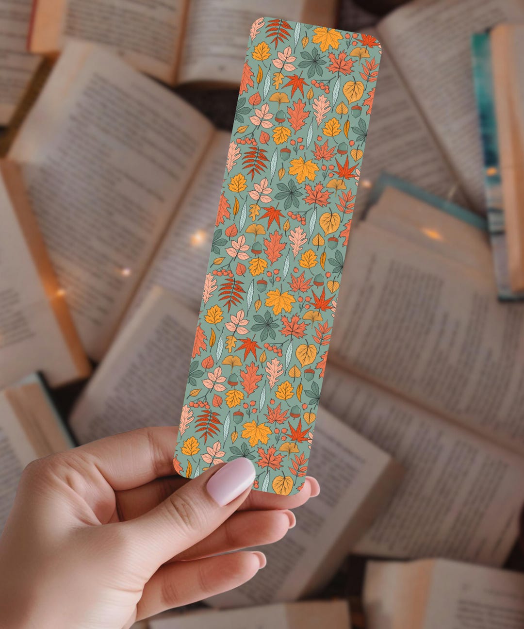 Fall Leaves Laminated Bookmark - Autumn Reader Gift - Etsy