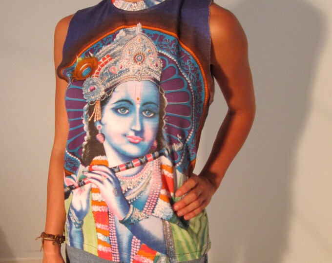 Hindu Goddess Tank XS S M Krishna Blue Psychedelic Neon - Etsy