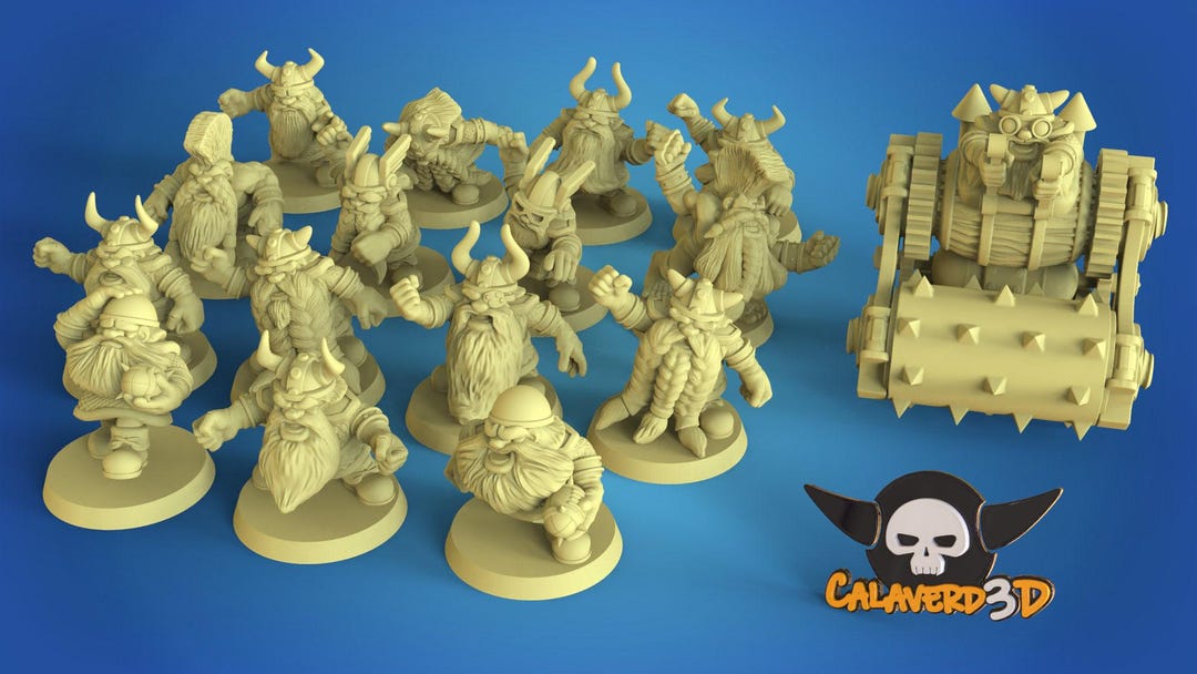 Big Headed Dwarf Fantasy Football Team / Dwarfs / Dwarf Team / Fantasy ...