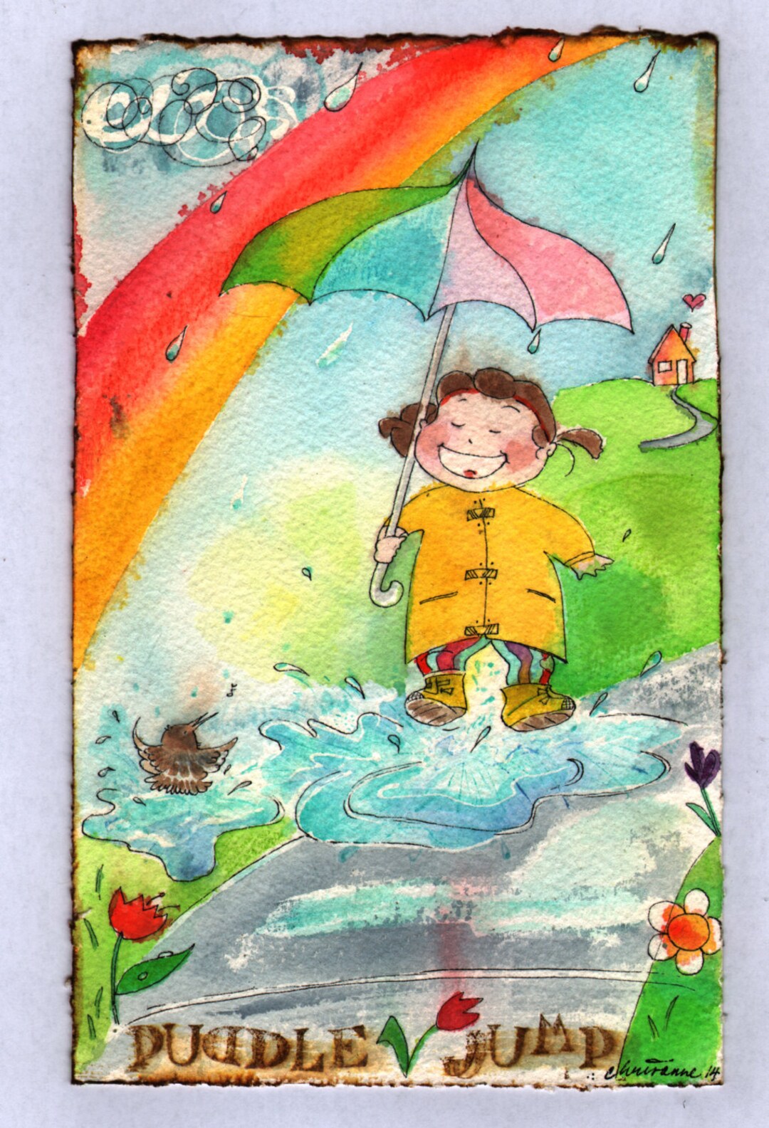 Puddle Jumper Original Watercolor Painting - Etsy