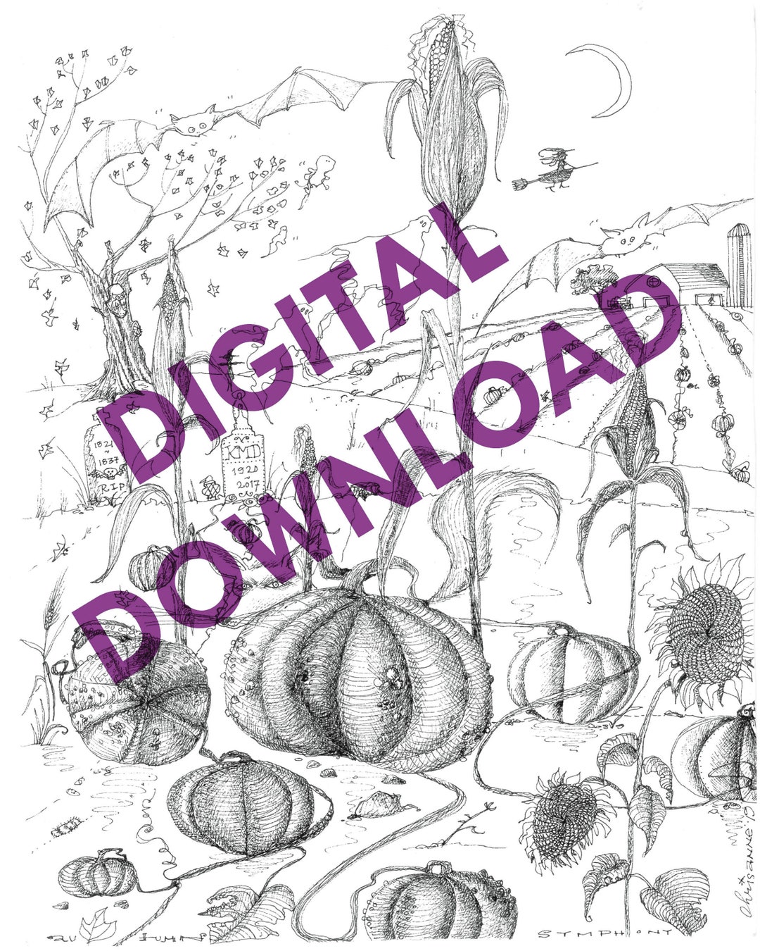 Autumnal Symphony Coloring Book Page - Etsy