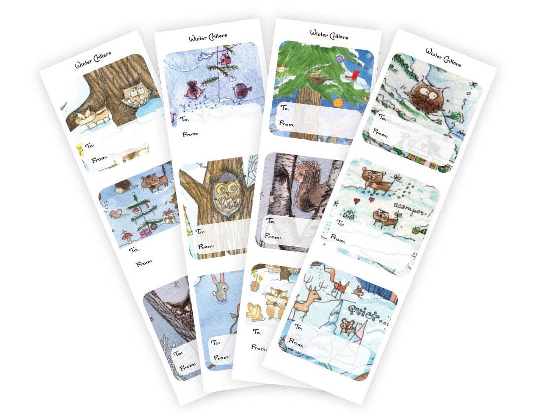 Gift Labels - Sparkling Winter Critters : 24 Pack - Etsy