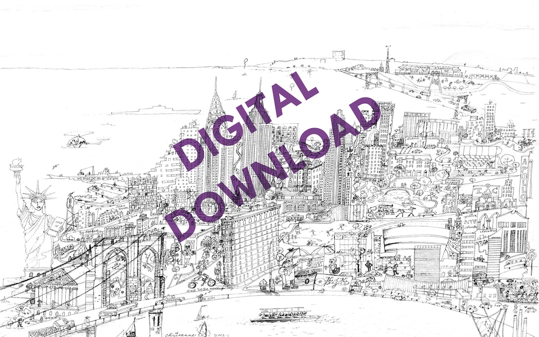 New York City Coloring Book Page - Etsy