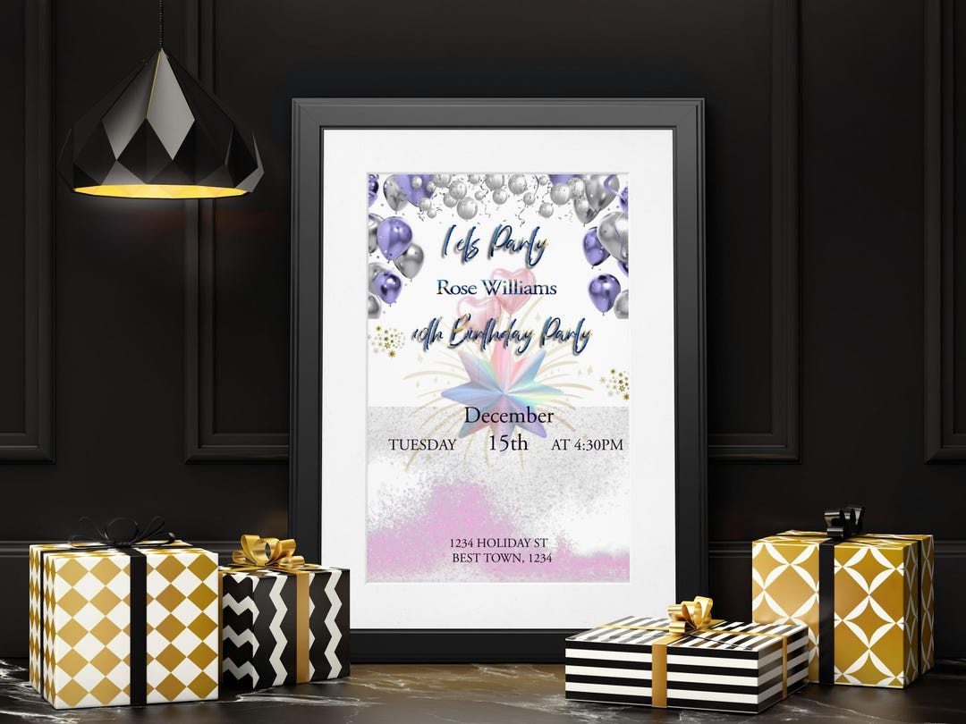 Editable Birthday Party Invite Template for Him or Her, Instant Digital ...
