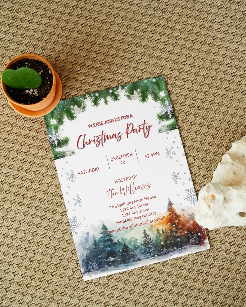 Editable Christmas Tree, Instant Digital Download Christmas Party ...