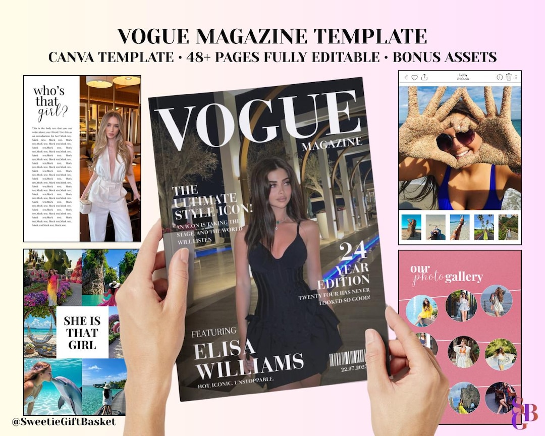 Custom Vogue Magazine Birthday Gift | Canva Template (digital) - Etsy