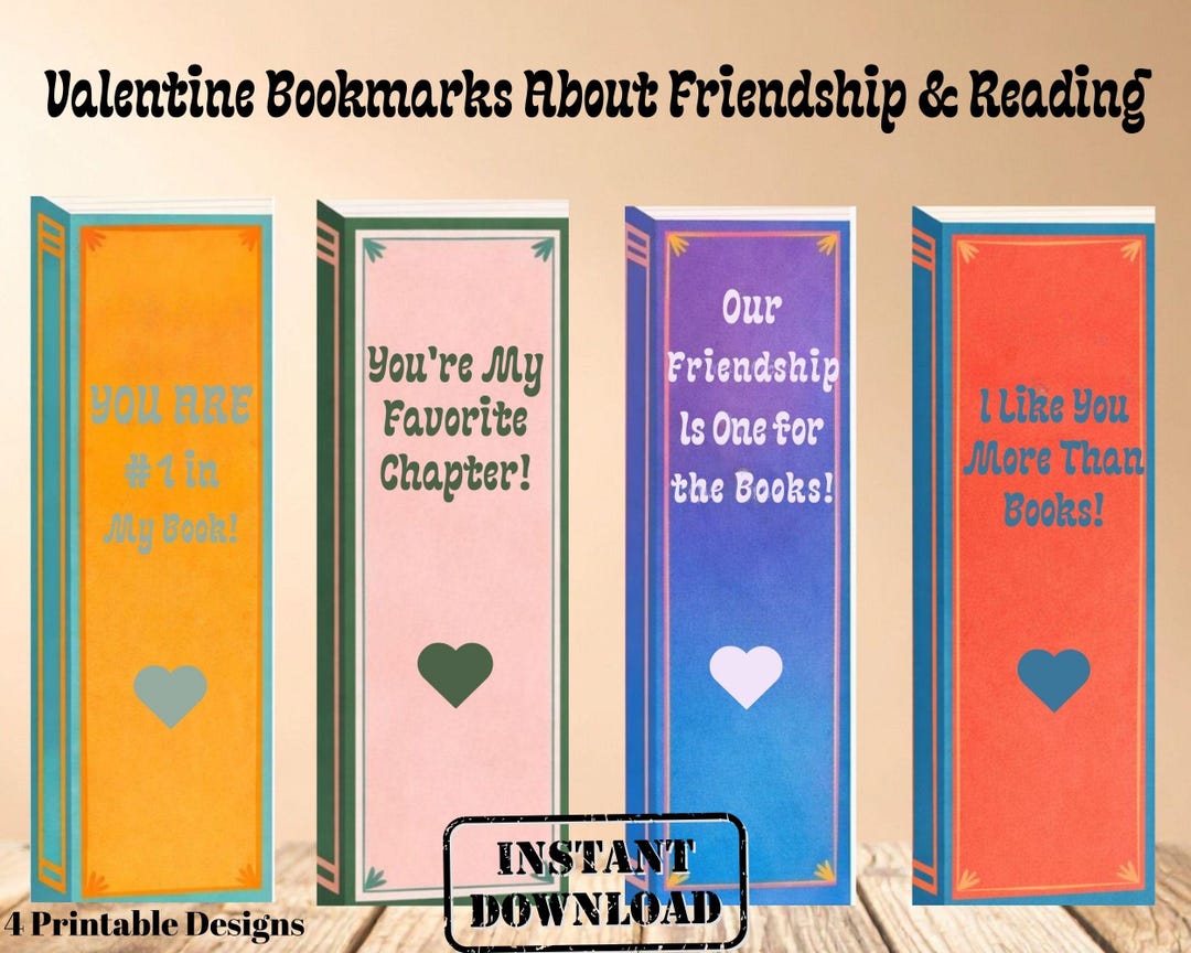 Valentine’s Day Bookmarks Printable for Kids, Classroom Valentine ...