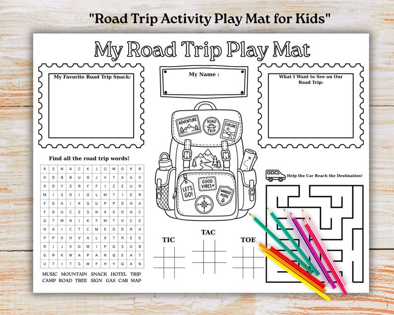Road Trip Games for Kids | Printable Activity Pack | I Spy, Coloring ...