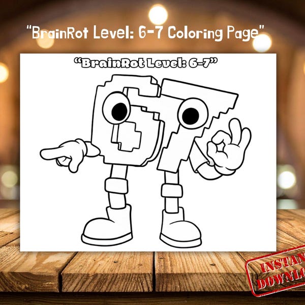 Six seven coloring page - Etsy.de