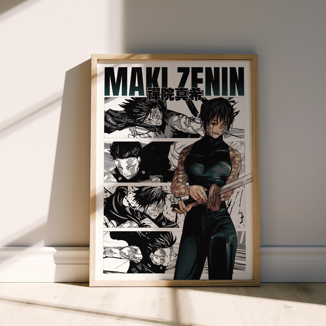Cartel de Jujutsu Kaisen, cartel de JJK Maki Zenin, cartel minimalista ...