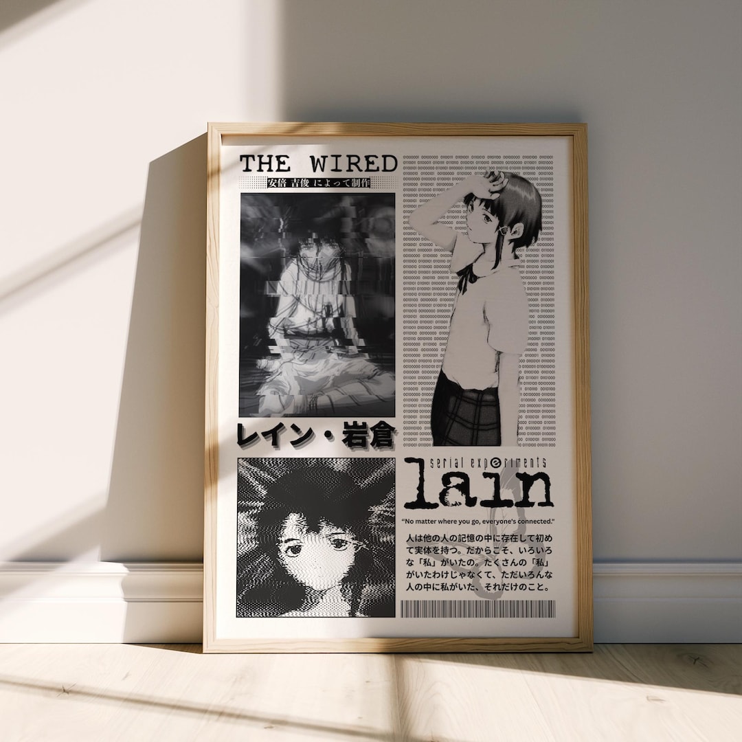 Serial Experiments Lain Poster, Anime Wall Art, Minimalist Lain Poster ...