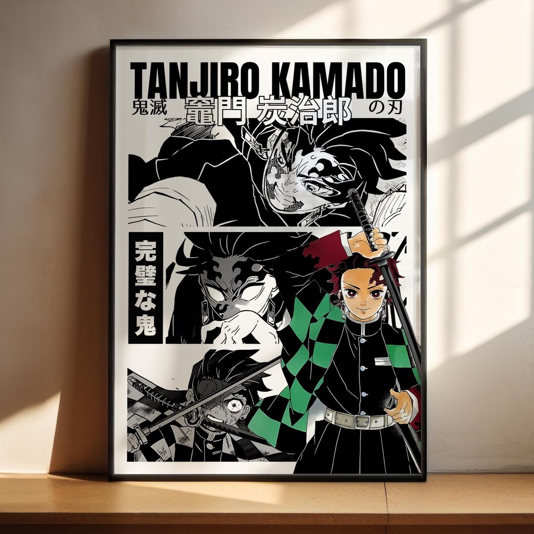Demon Slayer Anime Poster - Kimetsu No Yaiba Tanjiro Anime Art Print ...