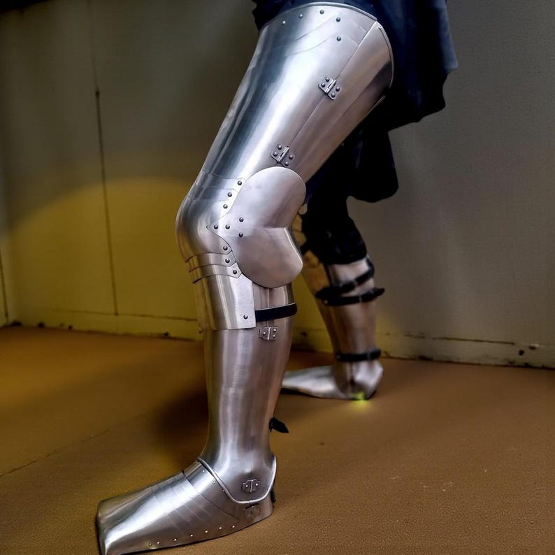 Medieval Full Steel Leg Armor – Handmade Gothic Plate Cuisses, Poleyns ...