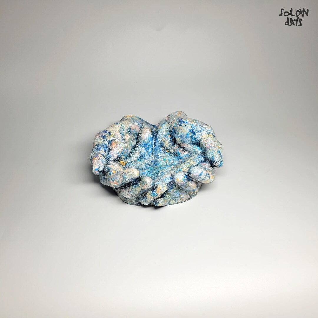 HOLDING HANDS – Plaster Sculpture Bowl | Handmade Catchall Dish ...
