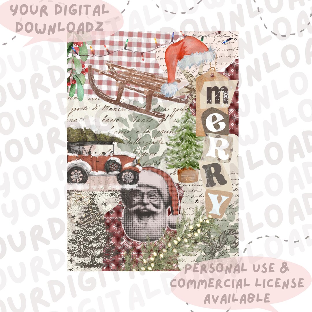 Christmas Collage 5x7 PNG Download - Etsy