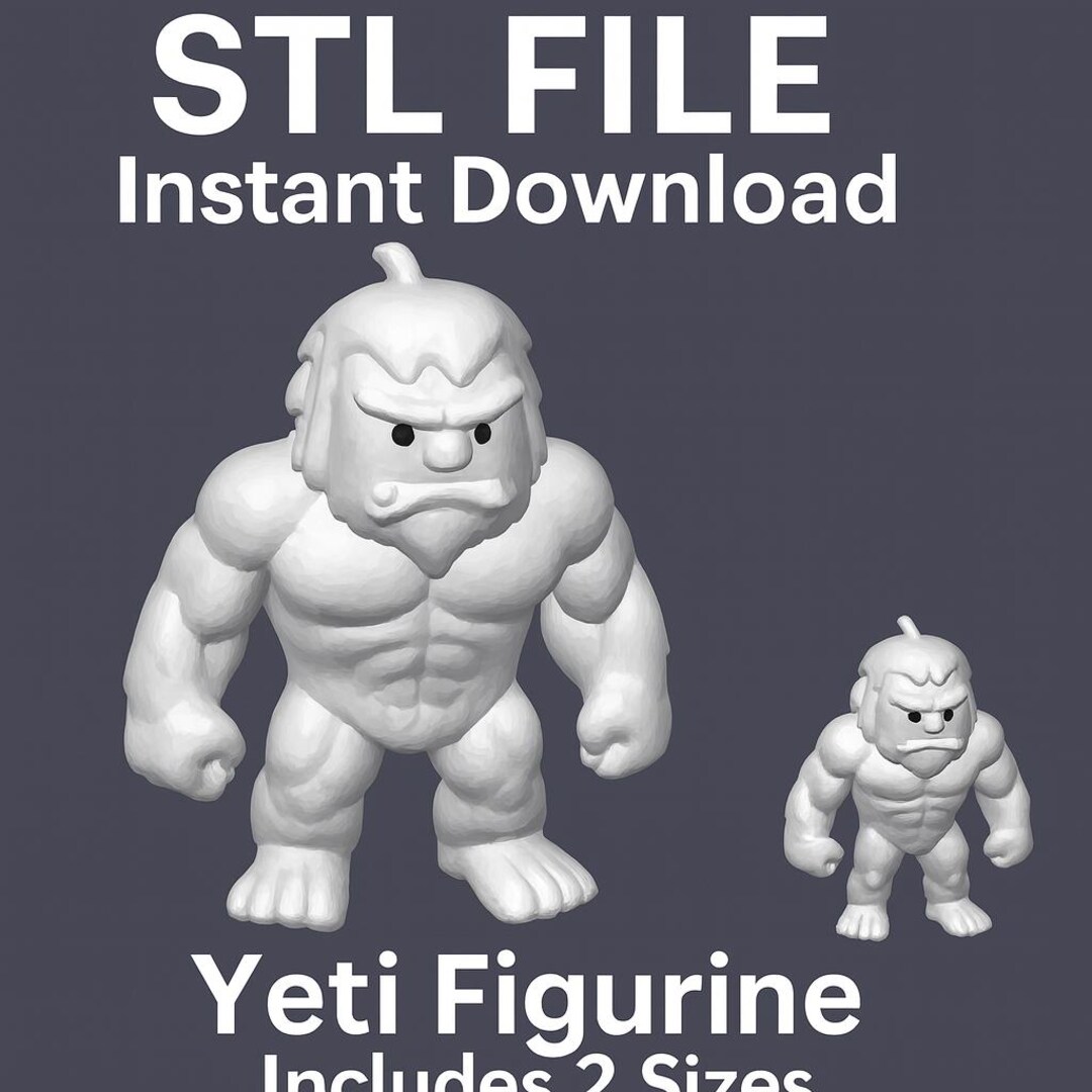 Yeti STL File – Cryptid Figurine – 3D Printable Model – Instant Digital ...