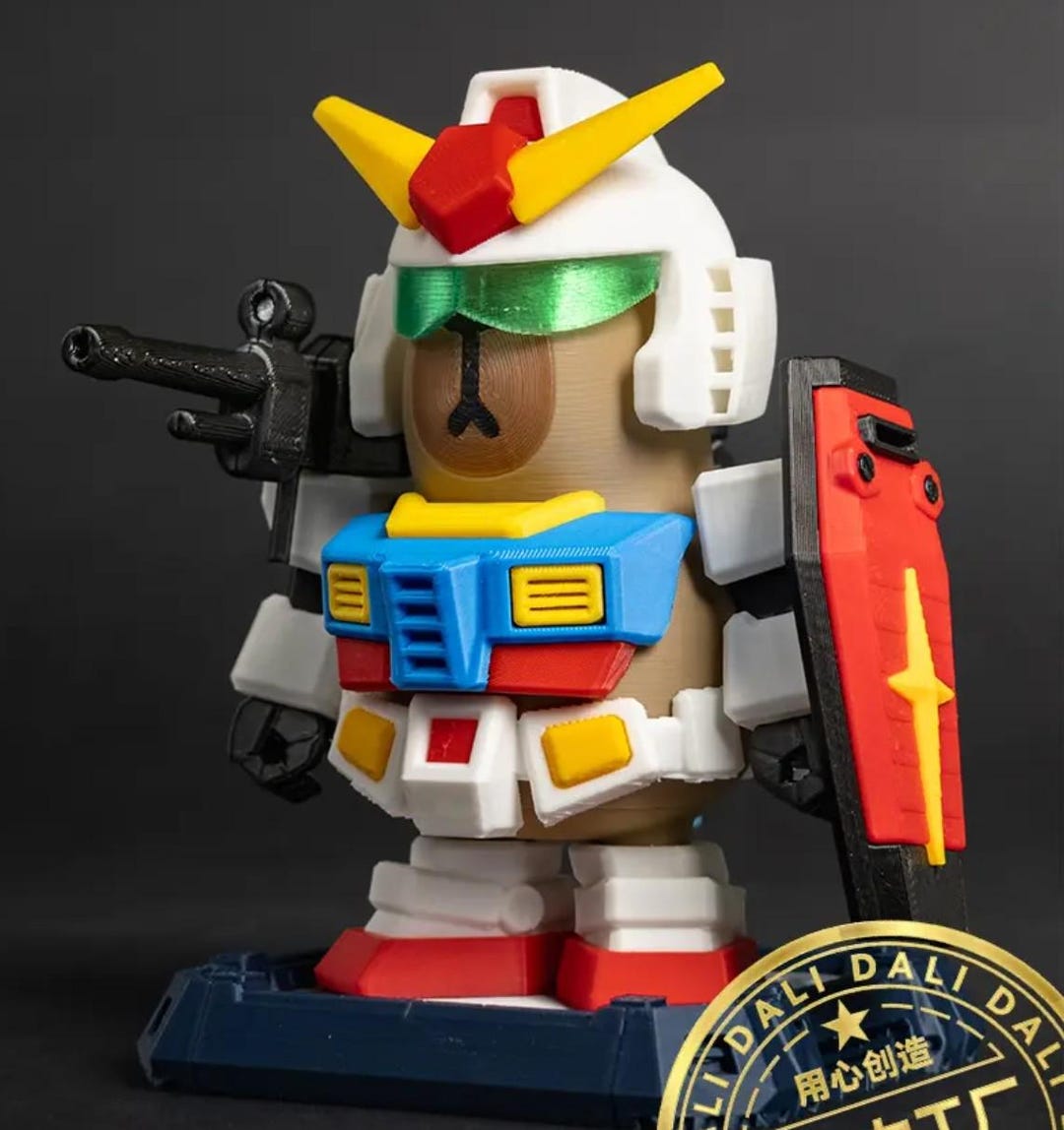 3D Print Capybara X Gundam RX-78-2 Figure, Magnetic Attraction Parts ...