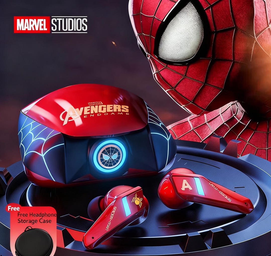 MARVEL STUDIOS Avengers Spiderman Style Bluetooth 5.0 Earbuds, Free ...