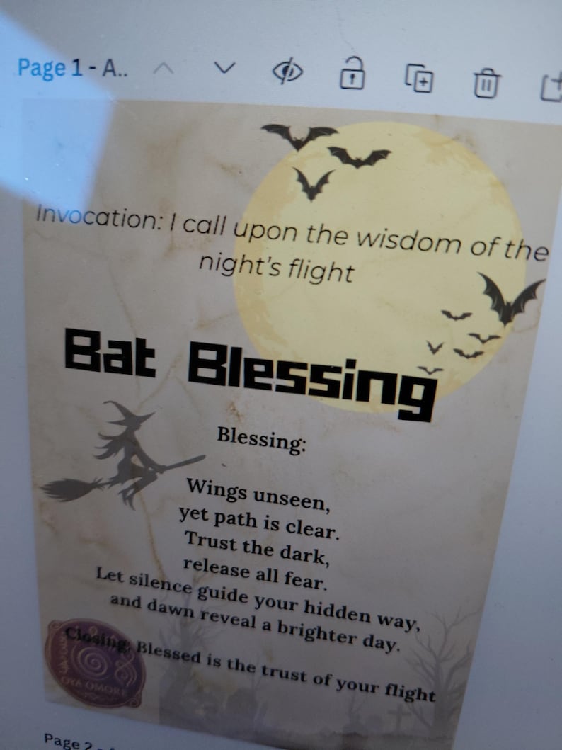 Bat Blessing + Ritual Guide – Printable Spiritual Poem, Samhain ...