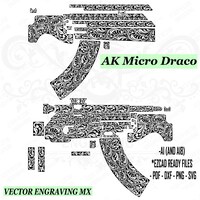 Custom Ak47 Micro Draco Scroll Pattern Laser Engraving Design Files ...