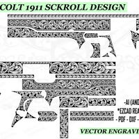 AR15 Firearms Scrollwork Pattern Laser Engraving Files, Firearms Scroll ...