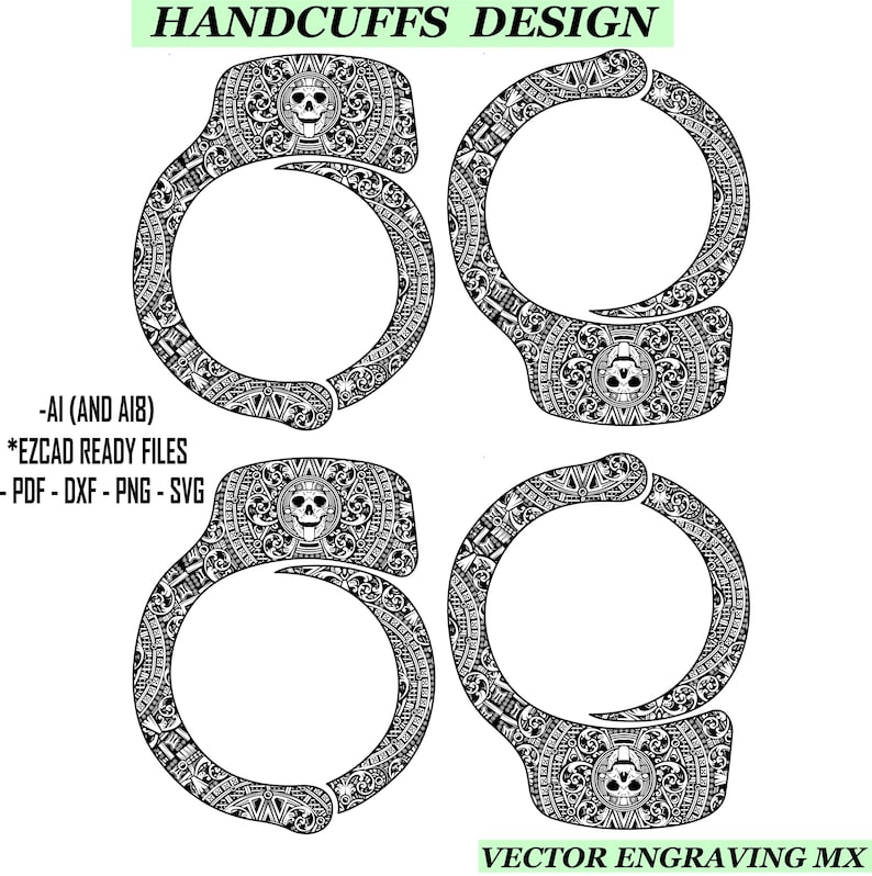 Handcuff Skull Laser Engraving Design File | Digital Download for Fiber ...