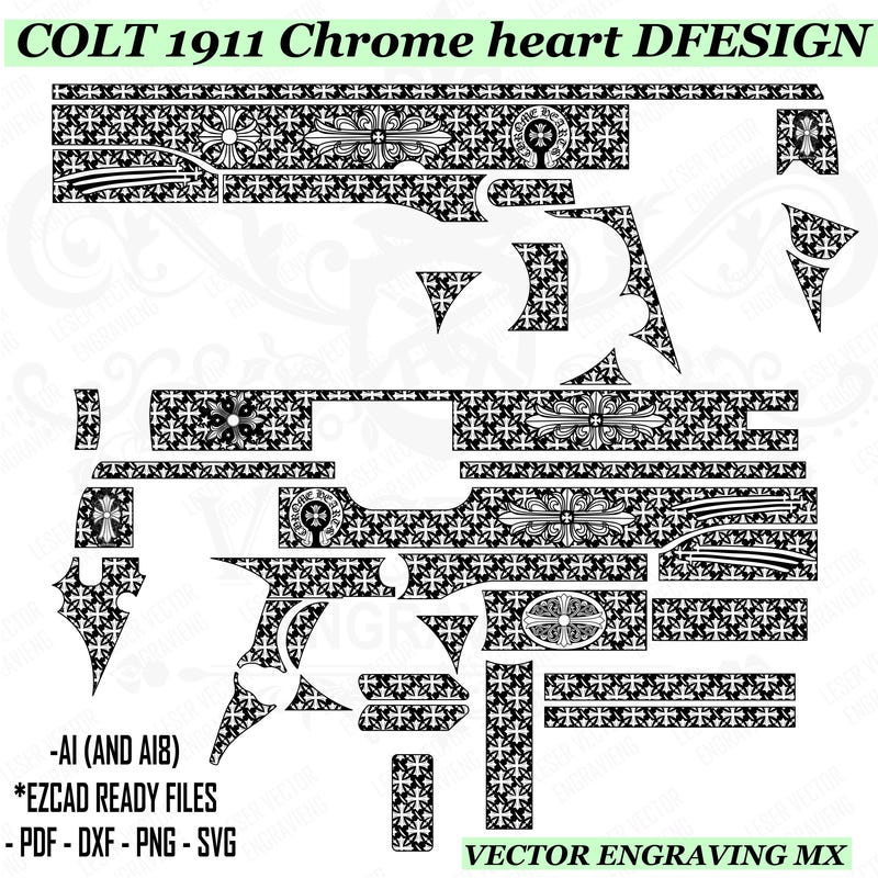 Chrome Heart Cross Svg - Etsy