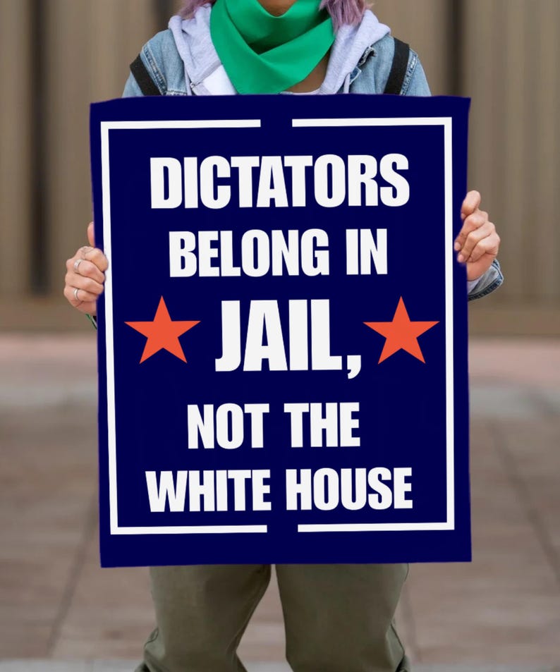 Dictators Belong in Jail – Printable Protest Sign | Anti-trump Poster ...