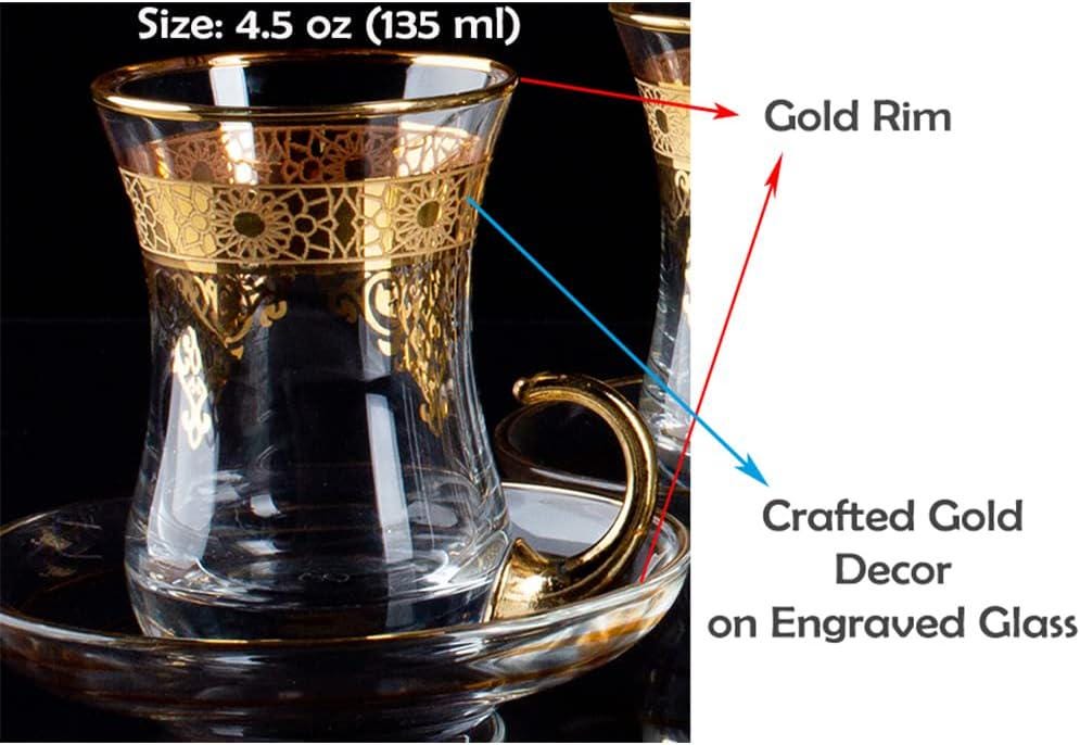 Gold Turkish Tea Glass Set: Vintage Moroccan Style, 24K Gold Detail - Etsy