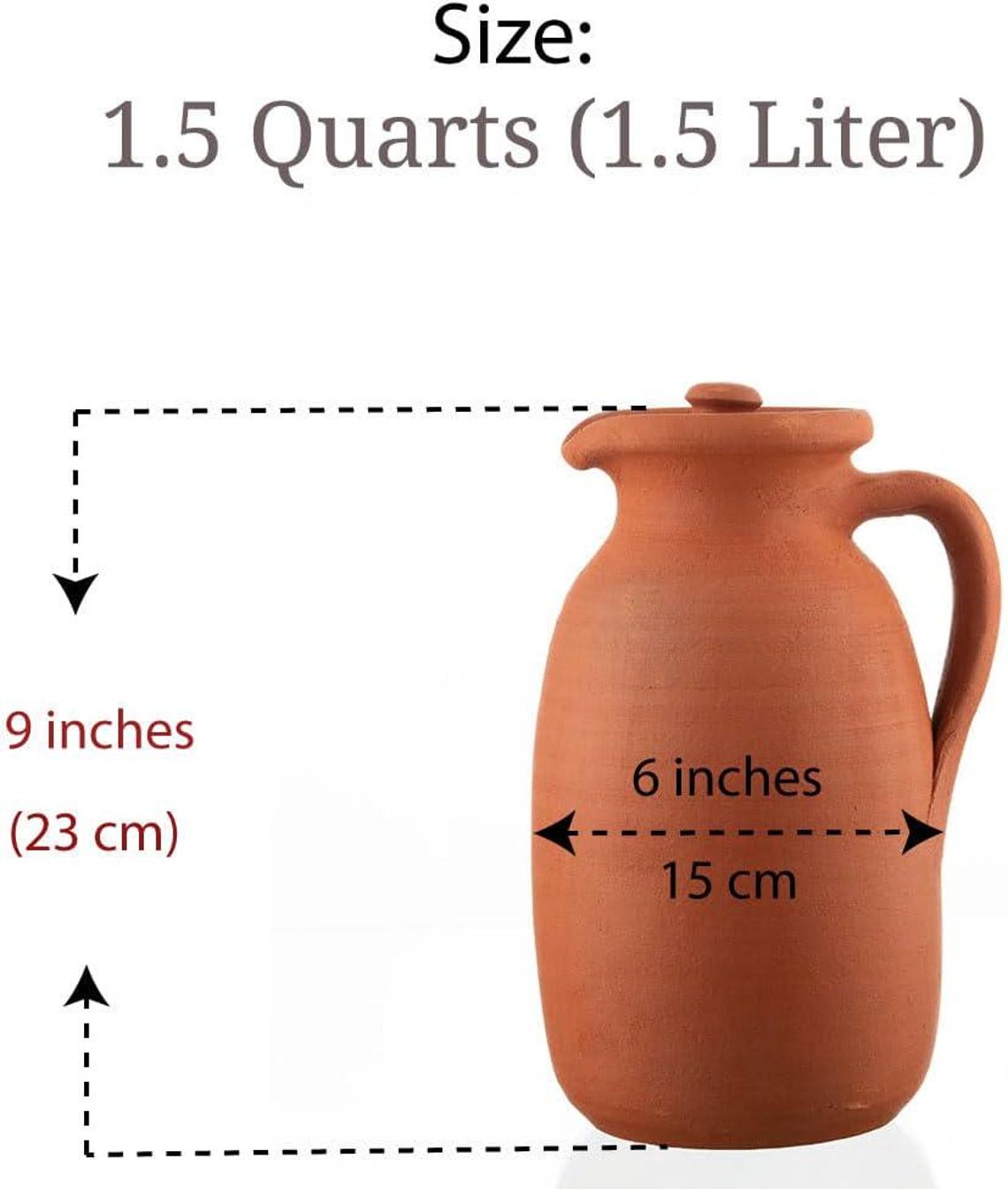 Terracotta Clay Water Pitcher: Wedding Gift, Kitchen, Farmhouse ...