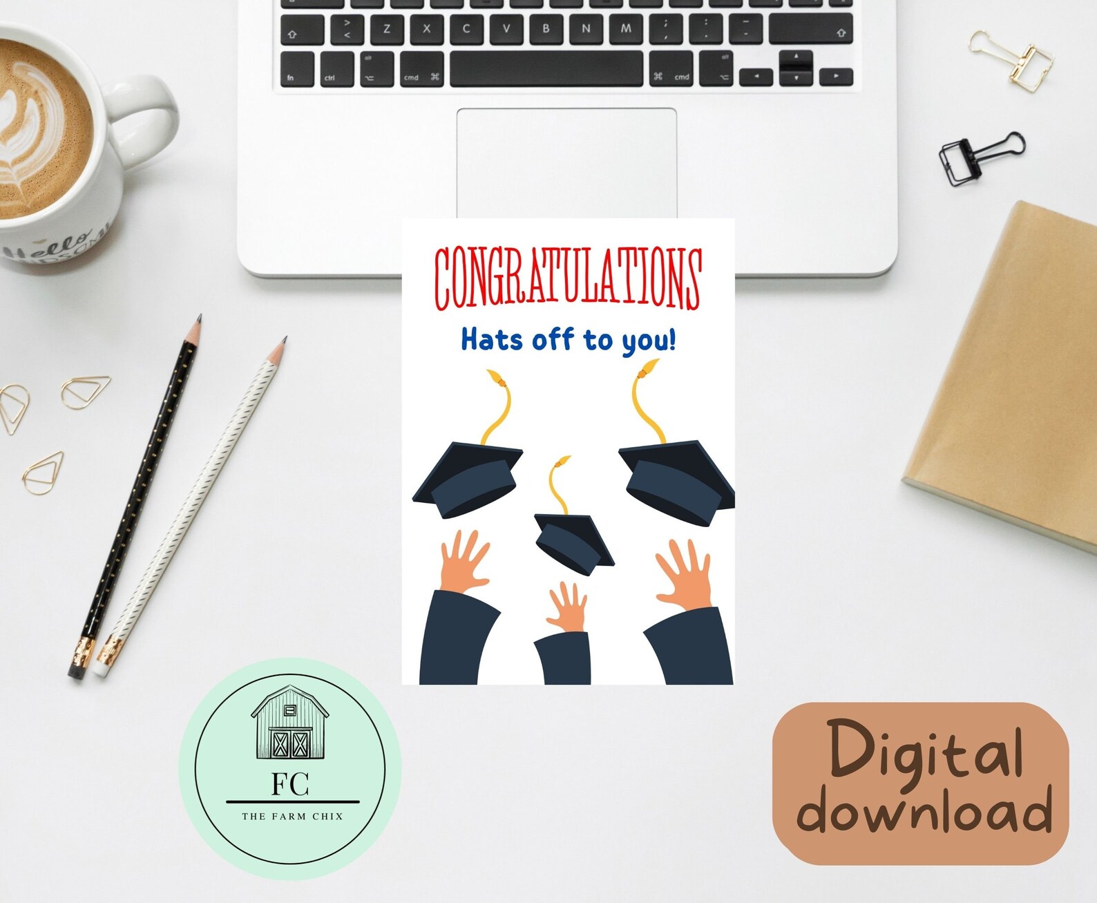 Graduation Hats off Printable Greeting Card Instant Download - Etsy