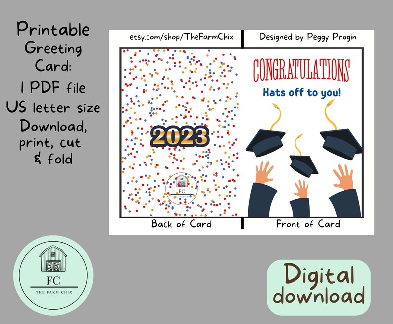 Graduation Hats off Printable Greeting Card Instant Download - Etsy