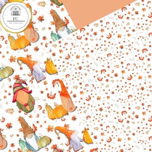 Paper Pack Fall Gnomes Printable Digital, Autumn, Fall, Seamless Gnome ...