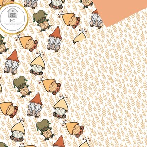 Paper Pack Fall Gnomes Printable Digital, Autumn, Fall, Seamless Gnome ...