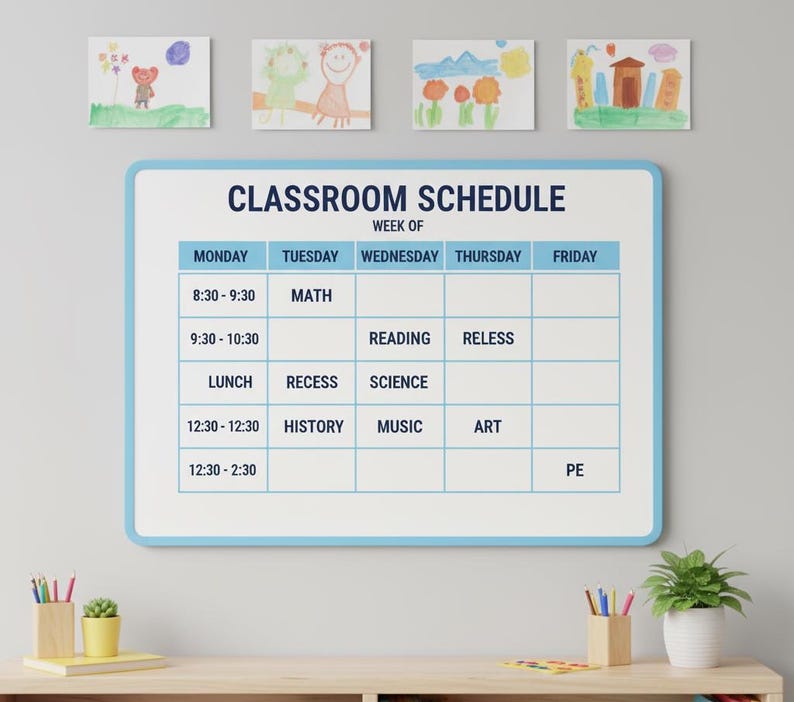 Editable Classroom Schedule Canva Template: Teacher Planner Instant ...