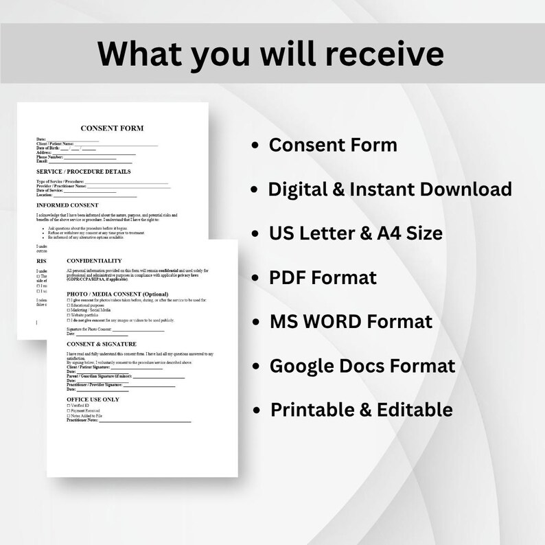 Consent Form Template | Editable Word PDF | Medical Consent ...