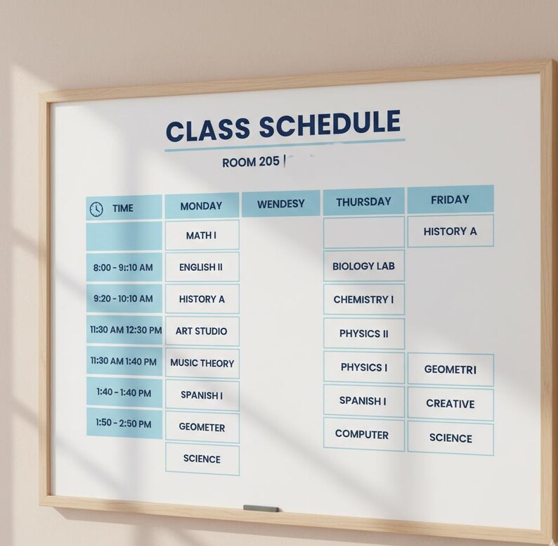 Editable Classroom Schedule Canva Template: Teacher Planner Instant ...