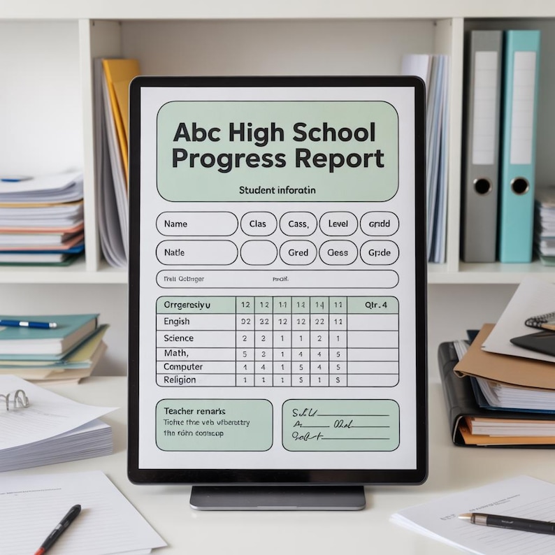 Editable School Progress Report Template: Canva Printable Digital ...