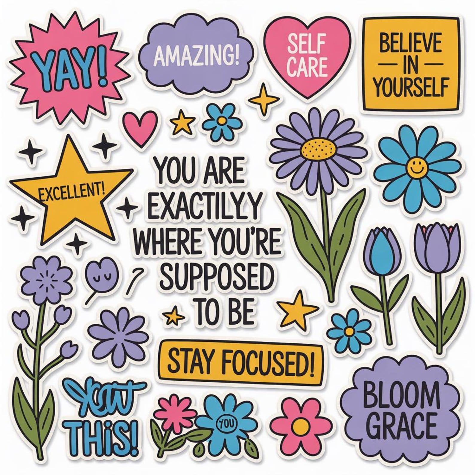 Editable Sticker Sheet Template: DIY Canva Design Digital Download - Etsy