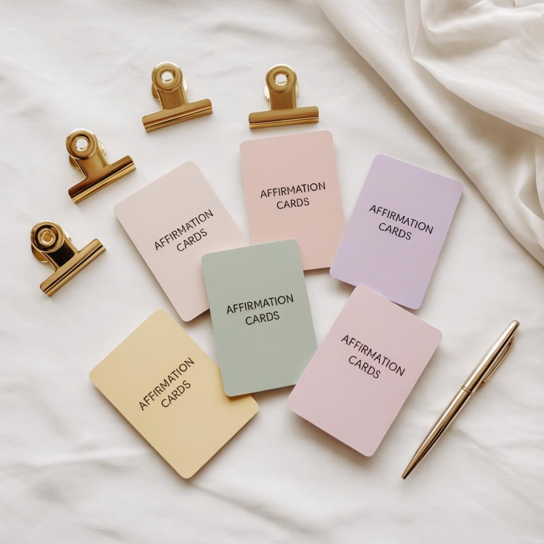 Editable Canva Affirmation Cards | Printable Positive Mindset Self-care ...