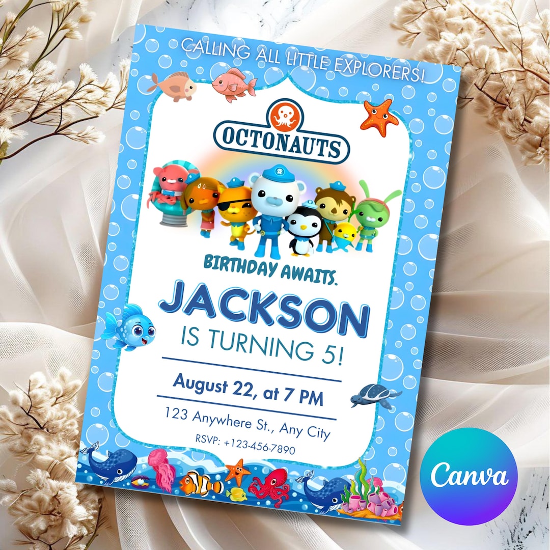 Editable Octonauts Birthday Invitation Template, Printable Birthday ...