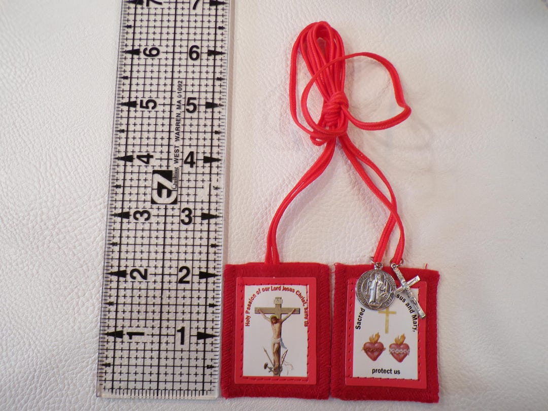 Red Scapular of the Sacred Hearts of Jesus and Mary - Etsy