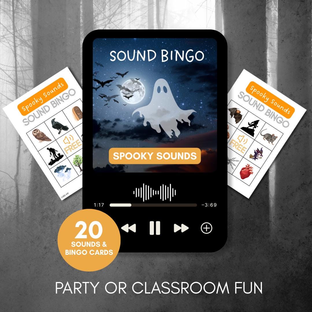 Halloween Sound Bingo: Spooky Family Party Game, Classroom Activity ...