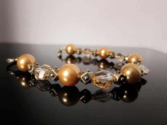 Swarovski Golden Shadow Bracelet created with Swarovski | Etsy