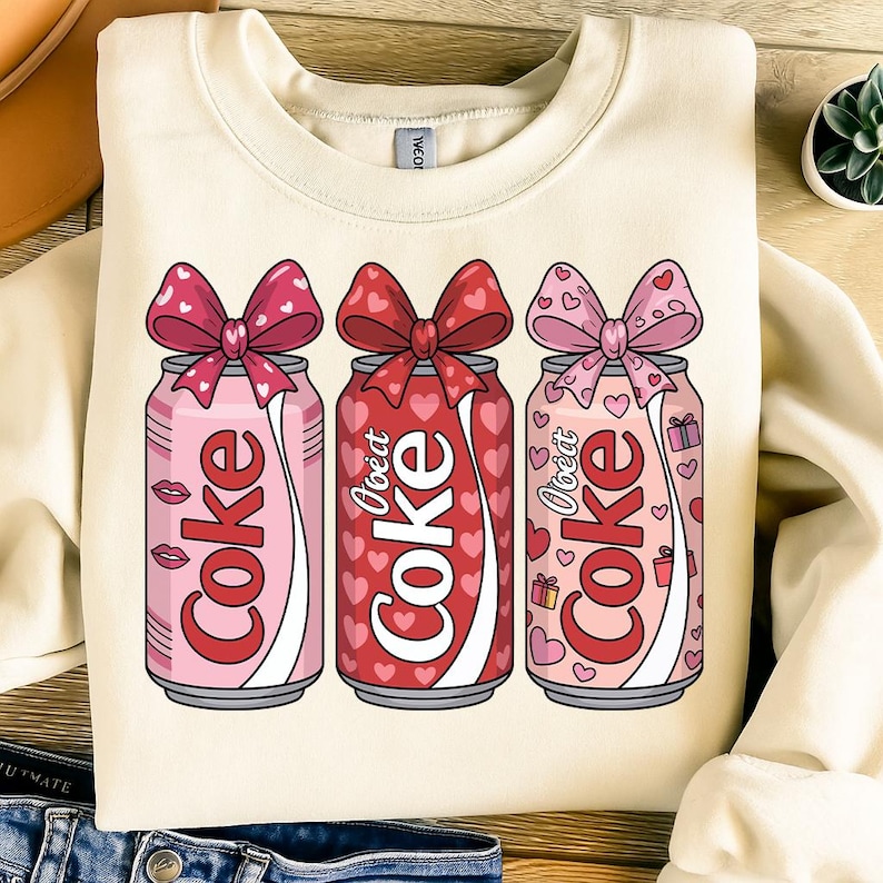Valentine 8+ Diet Coke PNG SVG Bundle, Coqutte Bow Valentine Soda ...