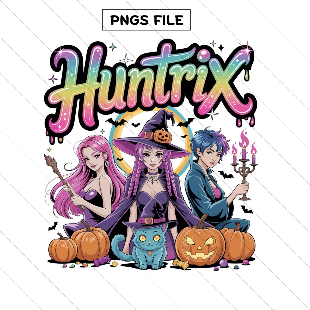 Spooky Huntrix Halloween PNG, Kpop Demon Hunters Clipart, Saja Girls ...
