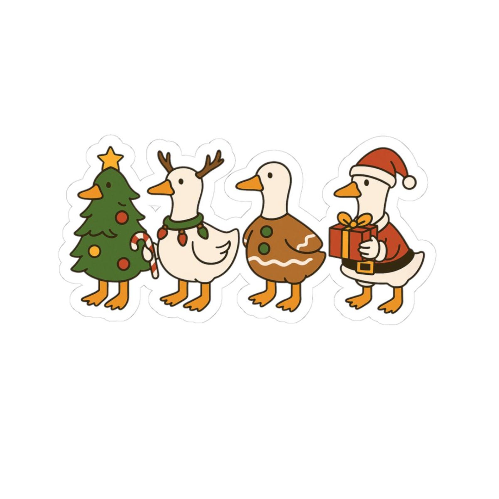 Christmas Goose Stickers: Festive Holiday Decor - Etsy
