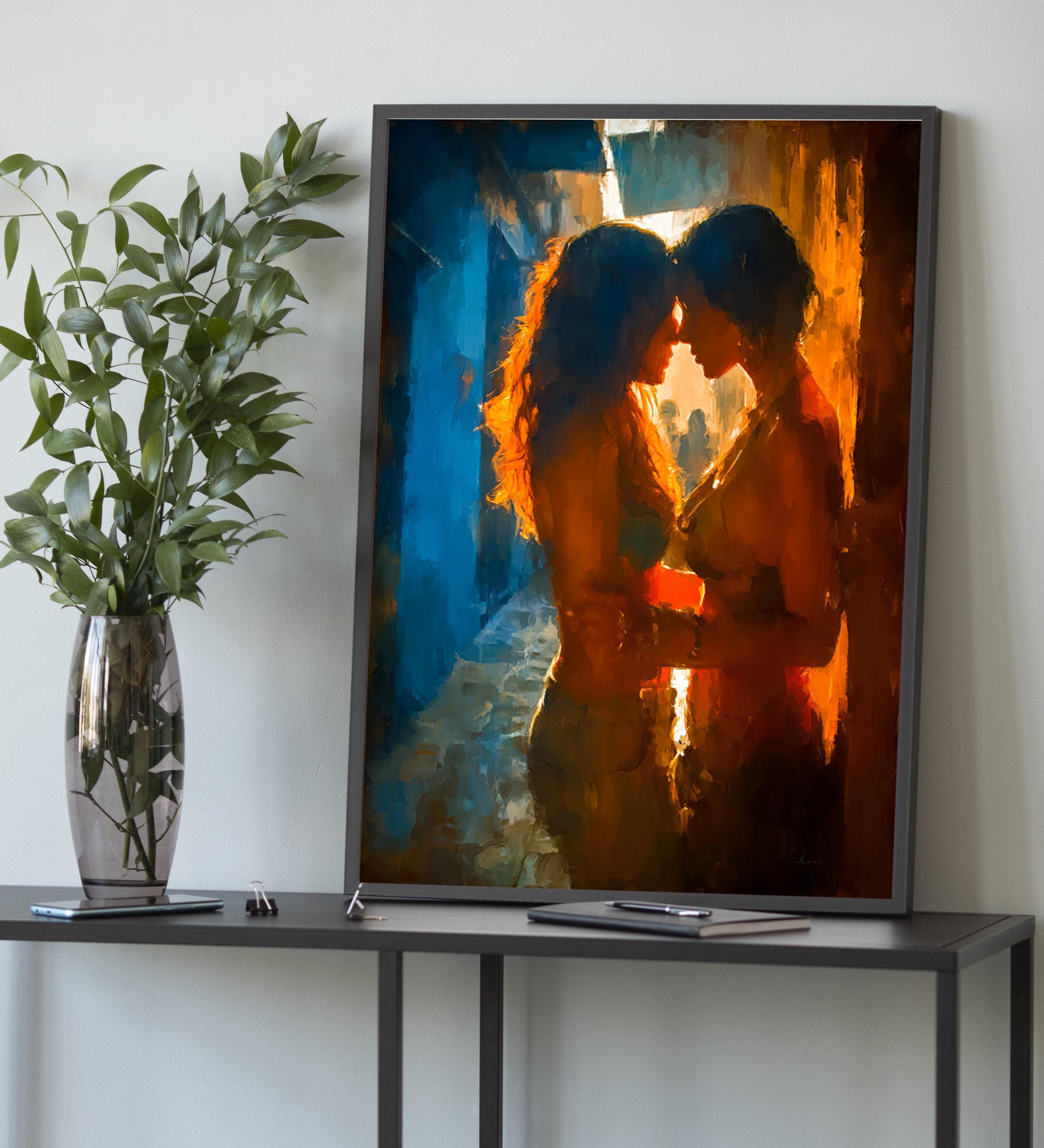 LGBTQ+ Romantic Naked Lesbian Couple Canvas Wall Art – Intimate LGBT ...